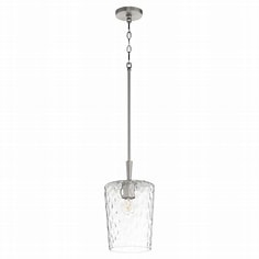 GOODWIN 8 in. 1-Light 100-Watt Pendant Light with Clear Hammered Glass ...