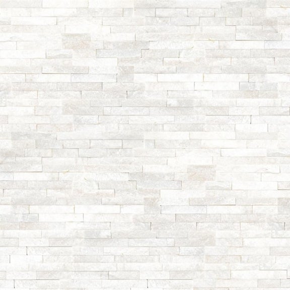 Arctic White Ledger Panel 6 in. x 24 in. Natural Marble Wall Tile (6 sq ...