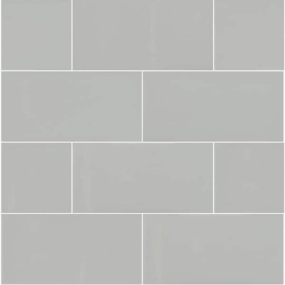 Domino Gray 3 in. x 6 in. Glossy Ceramic Subway Wall Tile (10.66 sq. ft ...