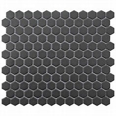 Gotham 1 in. Hex Black 10-1/4 in. x 11-7/8 in. Porcelain Mosaic Tile (8 ...